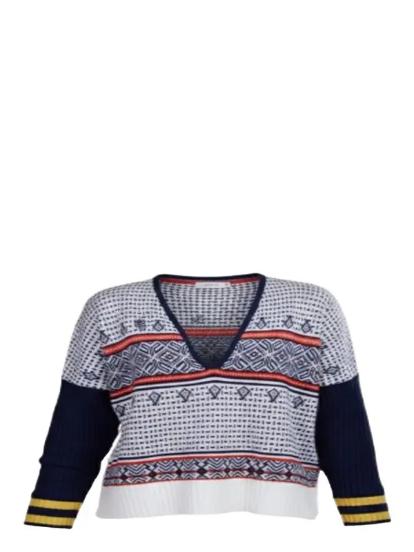 Saachi Nordic Knit Pullover Sweater - Blue