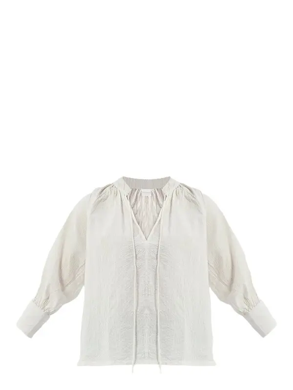 REISTOR Relaxed Fit Top With Front-tie - White