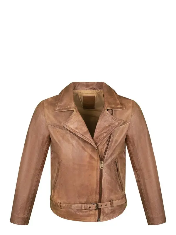 ZASTASTUDIO Leather Biker Jacket - Brown