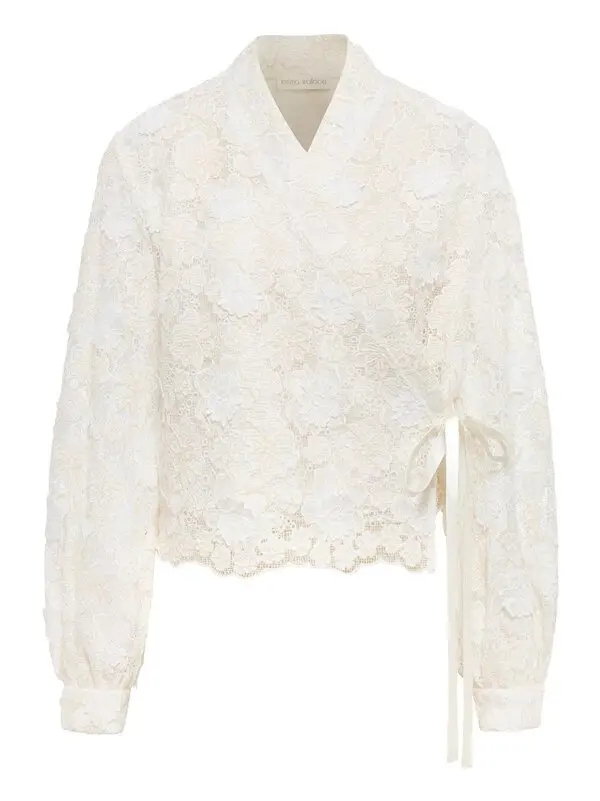 EMMA WALLACE Zhi Lace Jacket - White