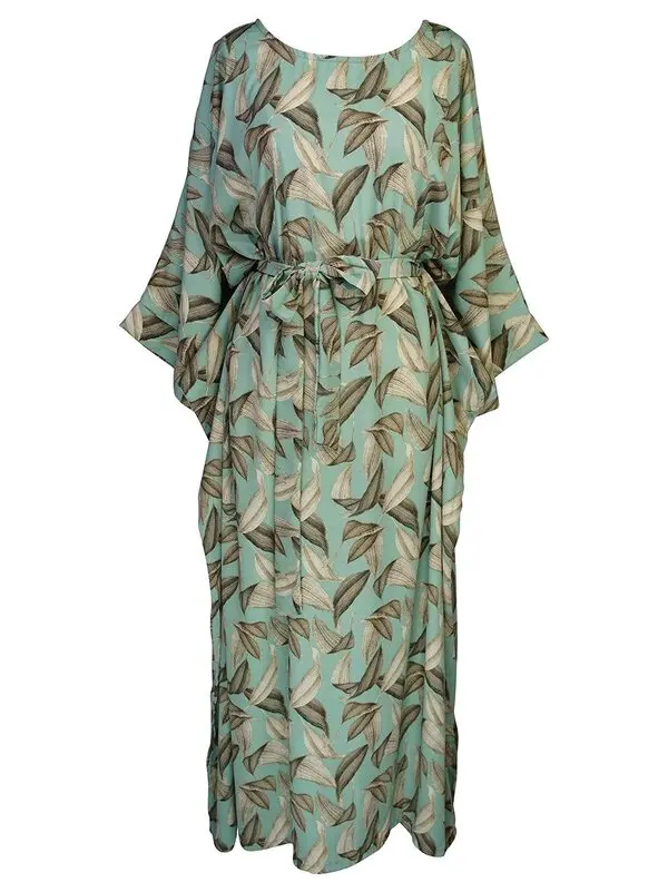 JENNAFER GRACE Menta Dulce Belted Kaftan Dress - Blue