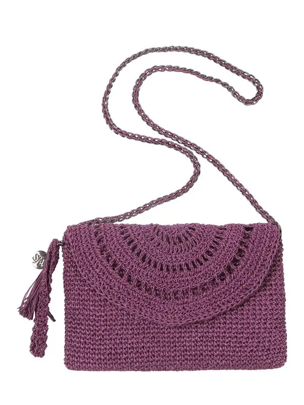 SJW BAGS LONDON Grace Hand Crochet Clutch - Purple
