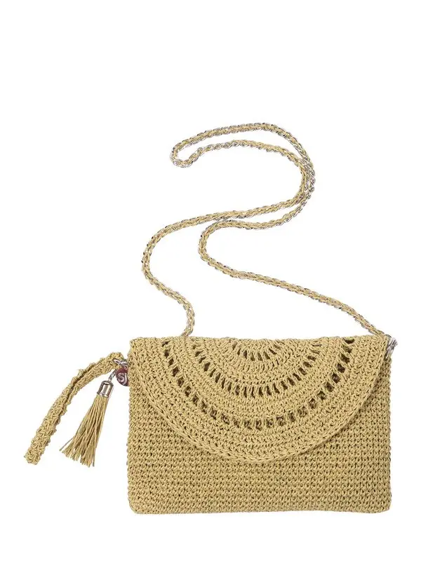 SJW BAGS LONDON Grace Hand Crochet Clutch - Green
