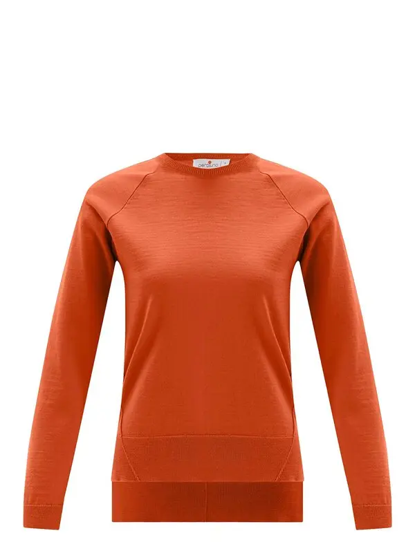 PERALUNA Vanessa Slit Detailed Asymmetric Pullover - Orange