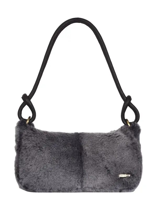OWEN BARRY Sheepskin Shoulder Zipper Bag - Grey