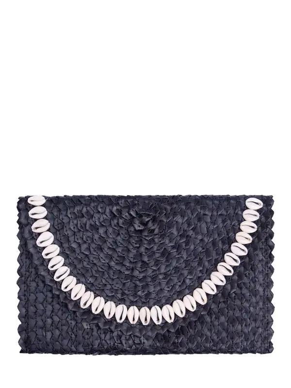 JELAVU Small Clutch With Seashell Trim - Black