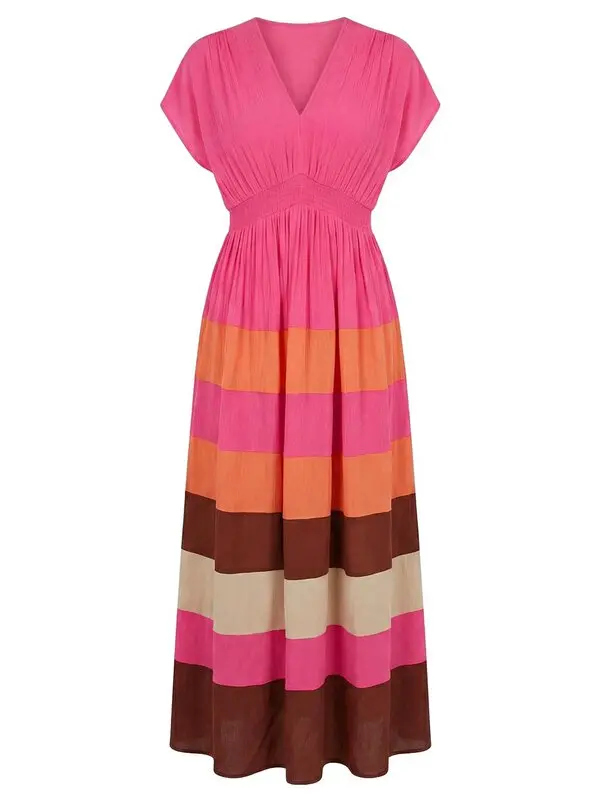 NOOKI DESIGN Rosalie Striped Maxi Dress - Pink