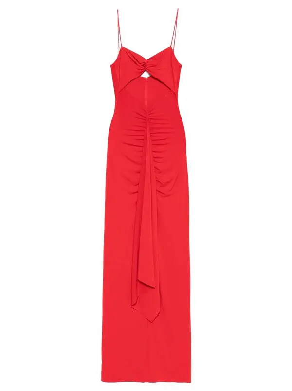 NISSA Cut-out Jersey Maxi Dress - Red