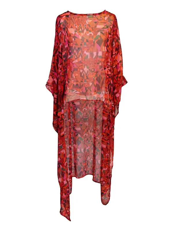 JENNAFER GRACE Electric Sangria Float Scarf Top - Red