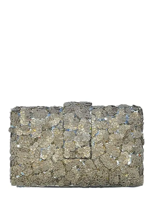 SIMITRI Hand Embroidered Sequin Clutch - Grey
