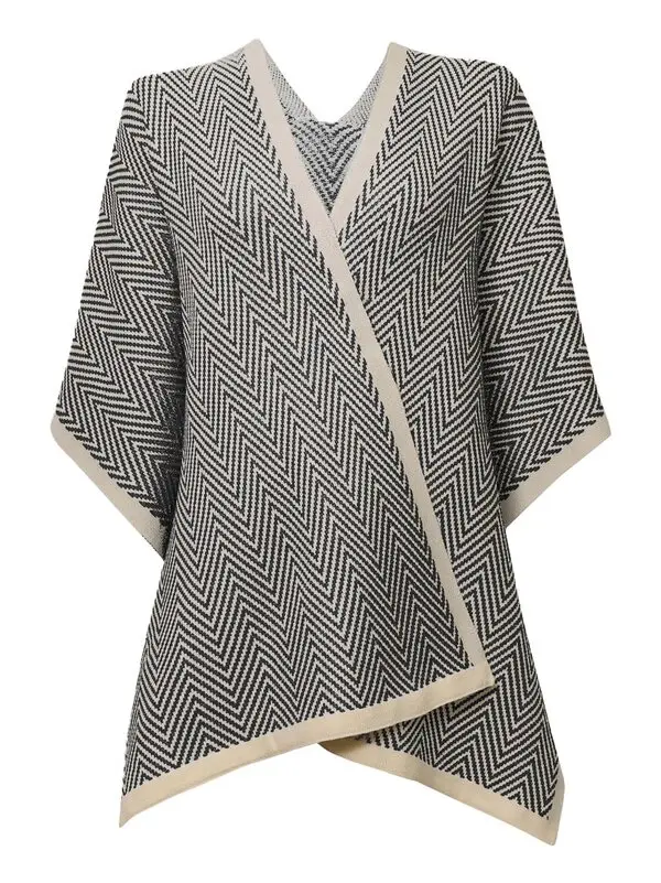 JAMES LAKELAND Chevron Knit Wrap - Black
