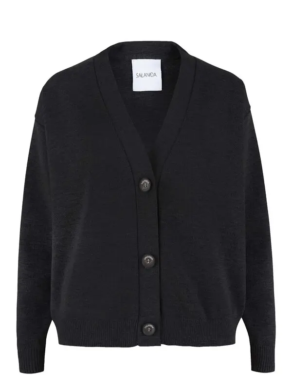 SALANIDA Bene Merino Wool Cardigan - Black