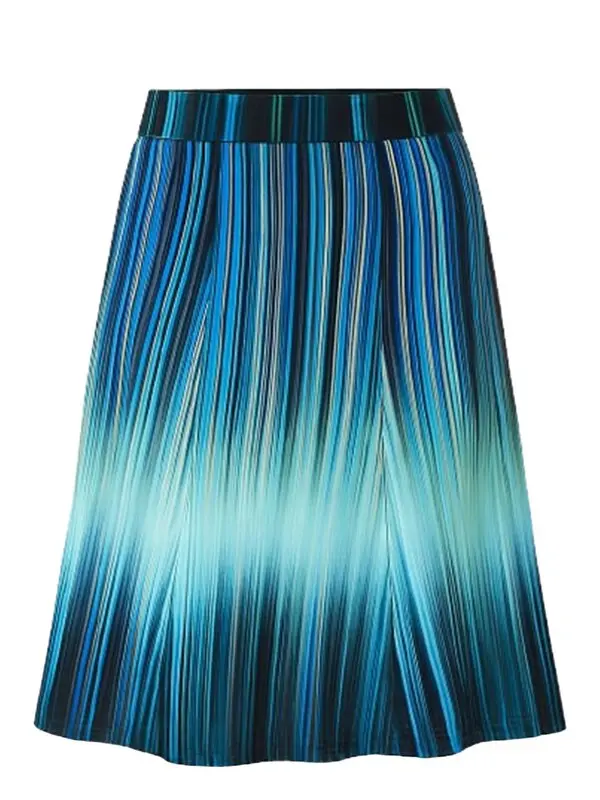 CONQUISTA Print Cloche Knee Length Skirt - Blue