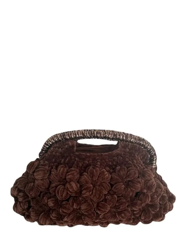 SPRINGMOONATELIER Handmade Crochet Top Handle Bag - Brown