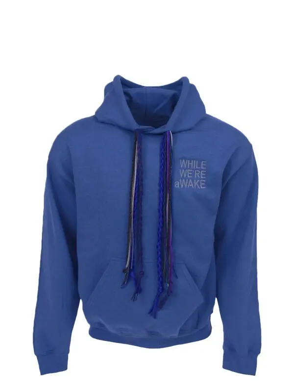 WHILE WE'RE AWAKE Multi String Cotton Hoodie - Blue