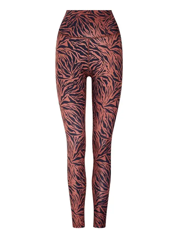 LULA-RU High Rise Legging Tiger Print - Brown