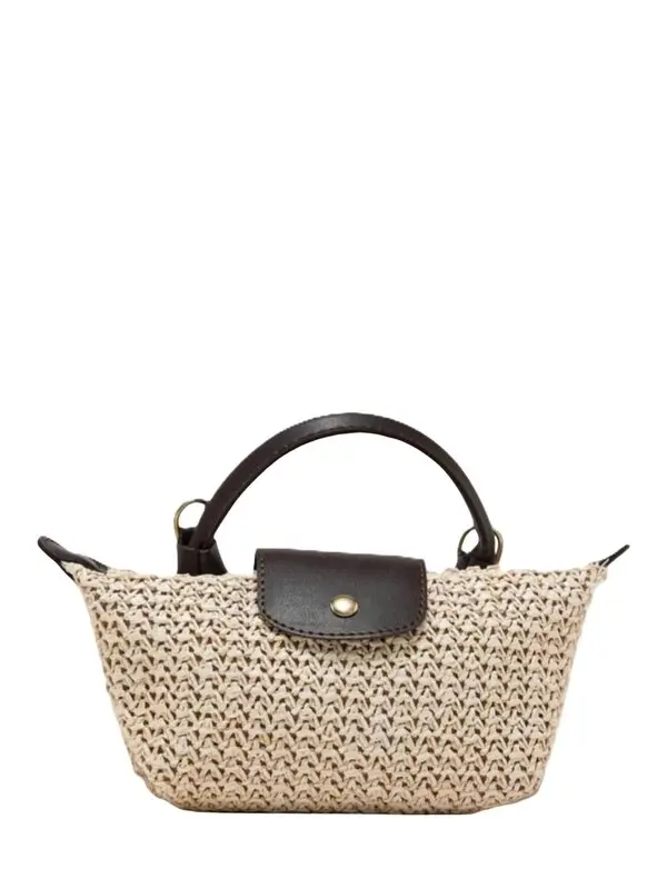 SPRINGMOONATELIER Mini Straw Crossbody Bag - Black