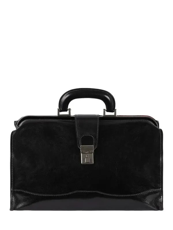 TIME RESISTANCE Small Leather Doctor Bag - Black