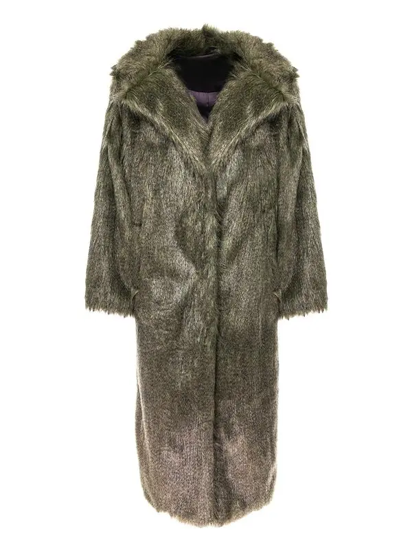 SILVIA SERBAN Long Hair Faux Fur Coat/vest - Grey