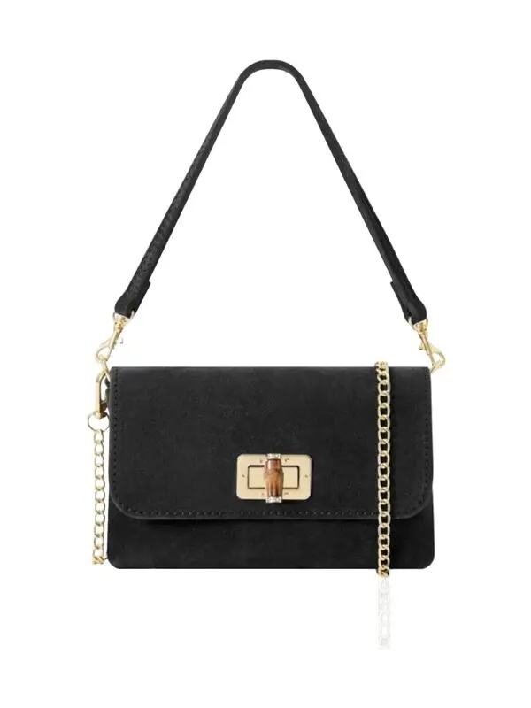 BETSY & FLOSS Cori Suede Handbag And Clutch Bag - Black