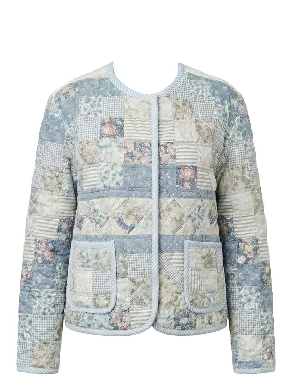 THE WELL WORN Chloe Reversible Quilted Jacket - Blue