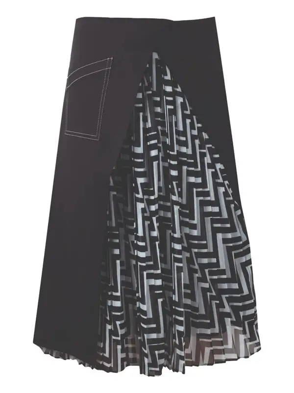 MIRIMALIST Pleated Midi Skirt - Black