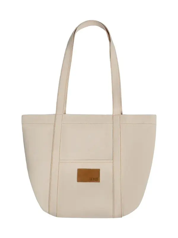 LK BLUE Neutrals Denim Tote Bag - Beige