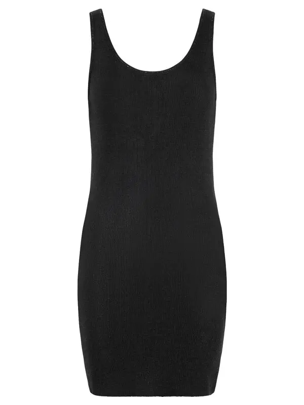 PEPPER VALLY Eco Rib Mini Dress - Black