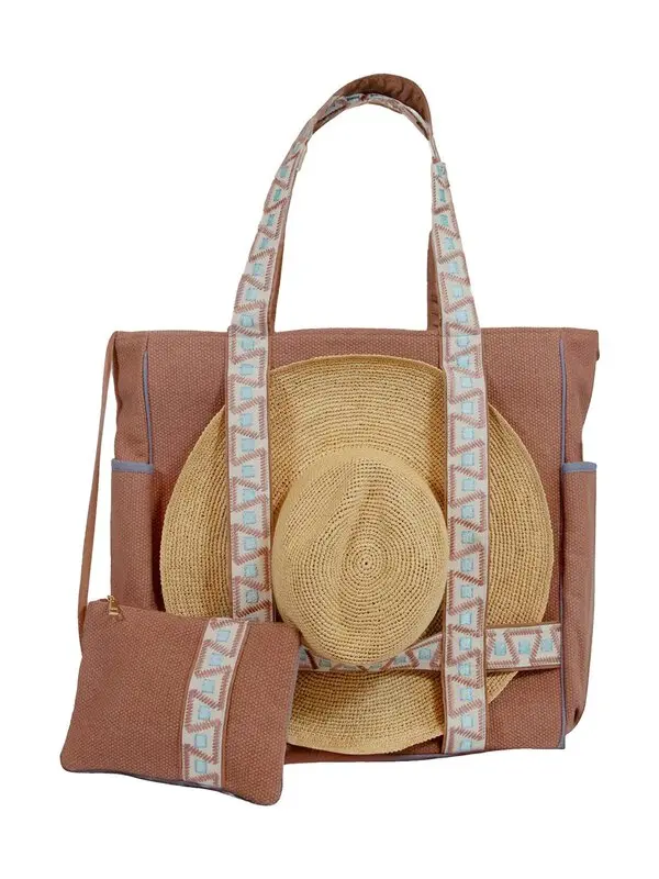 SIDNEY BYRON Suncatcher Daytripper Tote & Remi Pouch - Brown