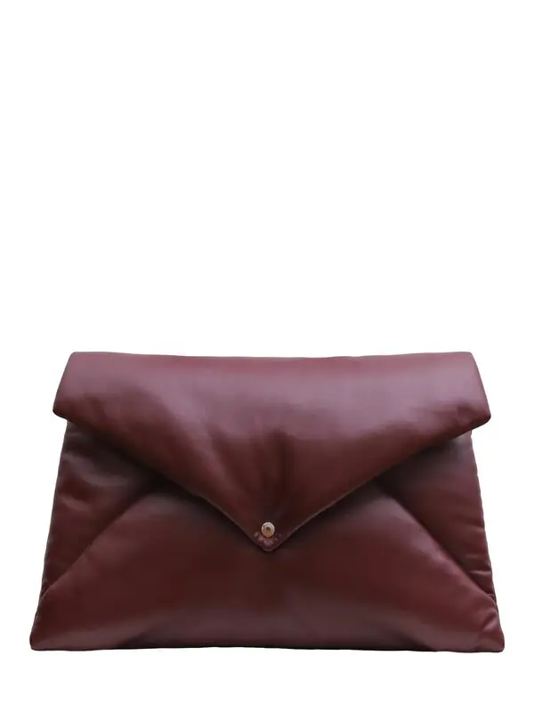 JULIA ALLERT Faux Leather Envelope Clutch - Red