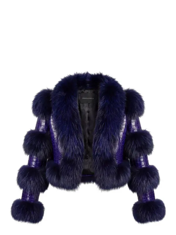 IRMAK SU GUCLU Layered Fur And Leather Jacket - Purple