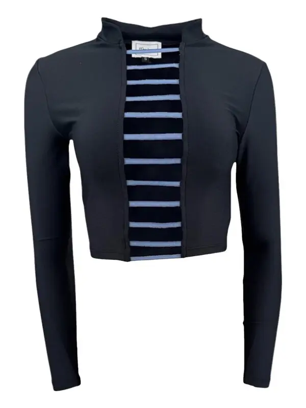 MONZLAPUR NEW YORK Cropped Top With Straps - Black/blue