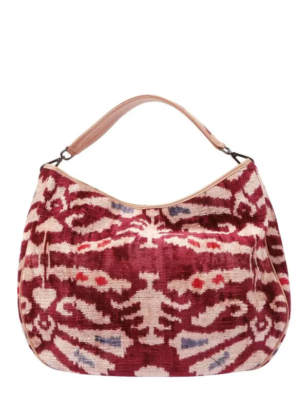 SJW BAGS LONDON Garuda Velvet Ikat Bucket Bag - Brown