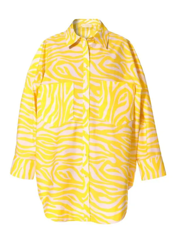 AGGI BY HALEWSKI Willow Hello Yellow Oversized Shirt - Orange