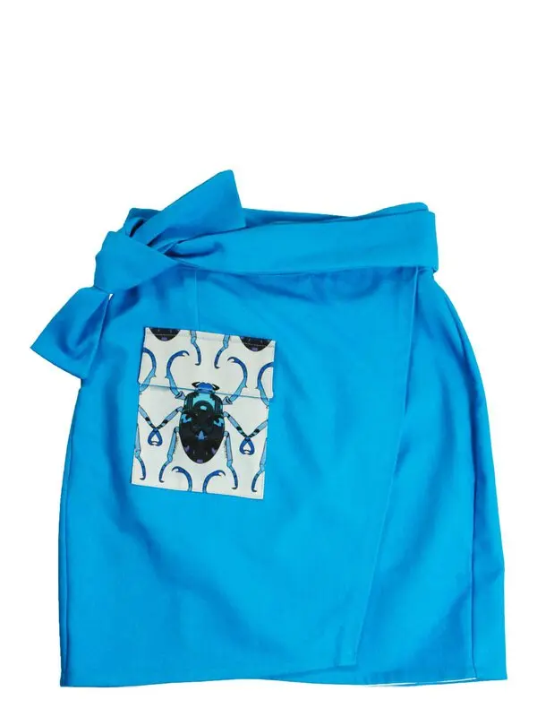 TRAMP IN DISGUISE Gabriela Wrap Skirt - Blue