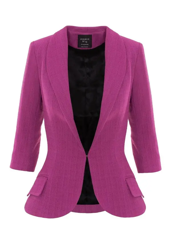 AVENUE N°29 Structured Boucle Blazer - Purple