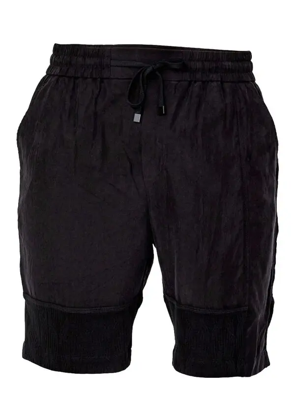 SMART AND JOY Bi-material Casual Shorts - Black