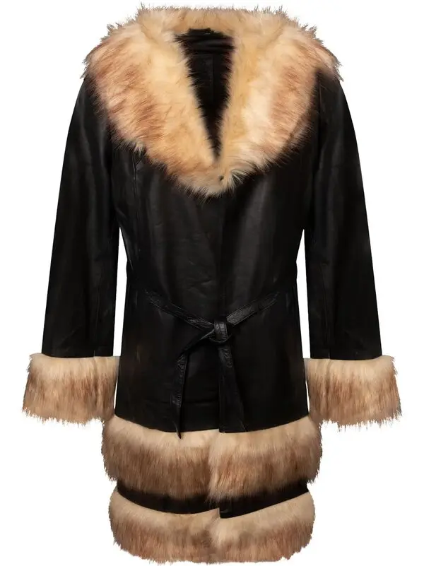 ZASTASTUDIO Leather Coat With Faux Fur - Black