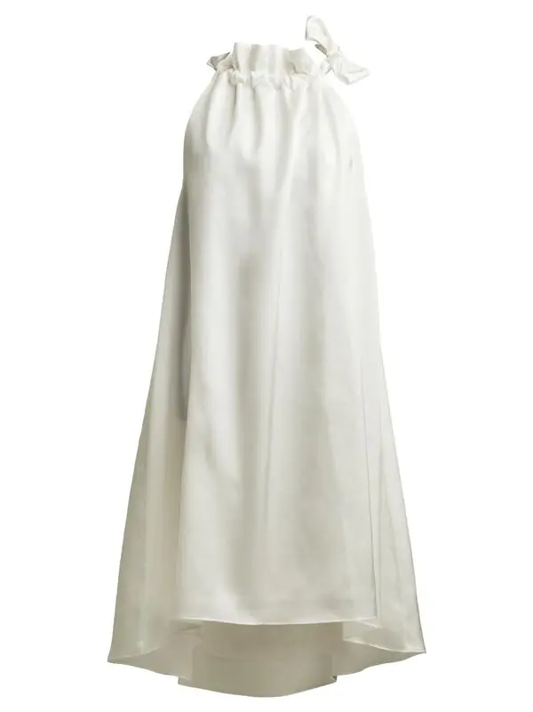Mionè Silk Halter High-low Dress - White