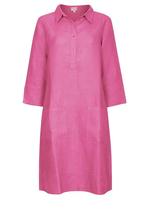 NOLOGO-CHIC Up Town Linen Shirt Dress - Pink