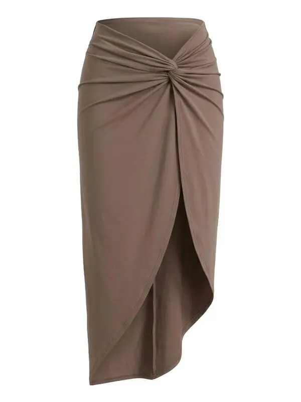 VERONI SWIM Gaia Sarong Skirt - Brown