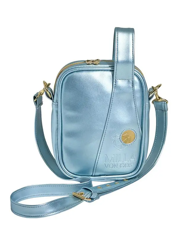 MILLA VON COSY Crossbody Bag With Top Handle - Gold/blue