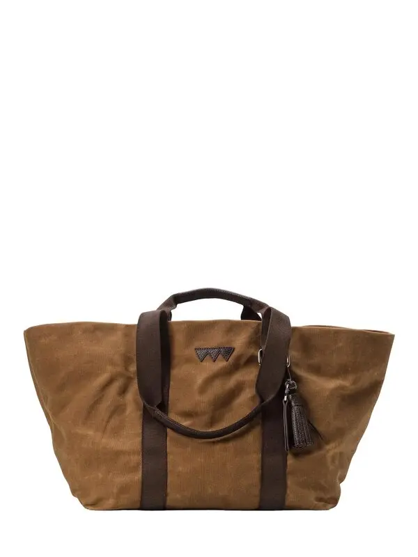 GET THE GALLOP Hay Bag Medium In Waxed Canvas - Brown