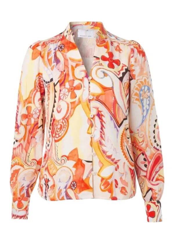 FRANCHETTI BOND Filide Paisley Swirl Blouse - Red