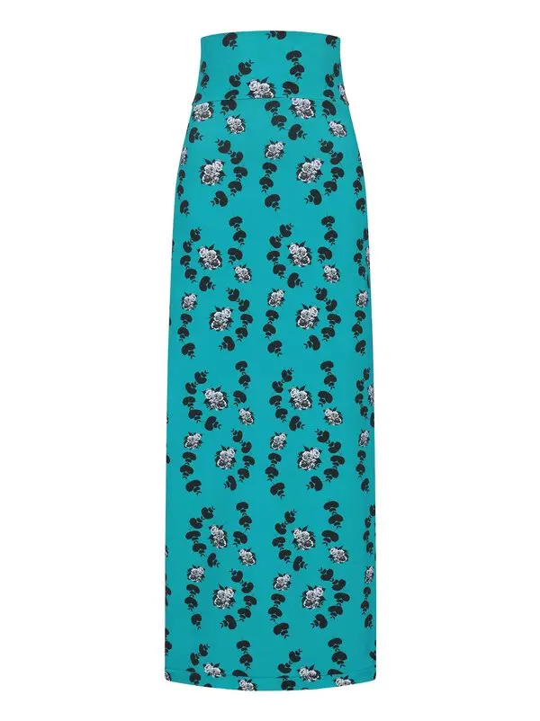 SOPHIE CAMERON DAVIES Floral Maxi Jersey Skirt - Green