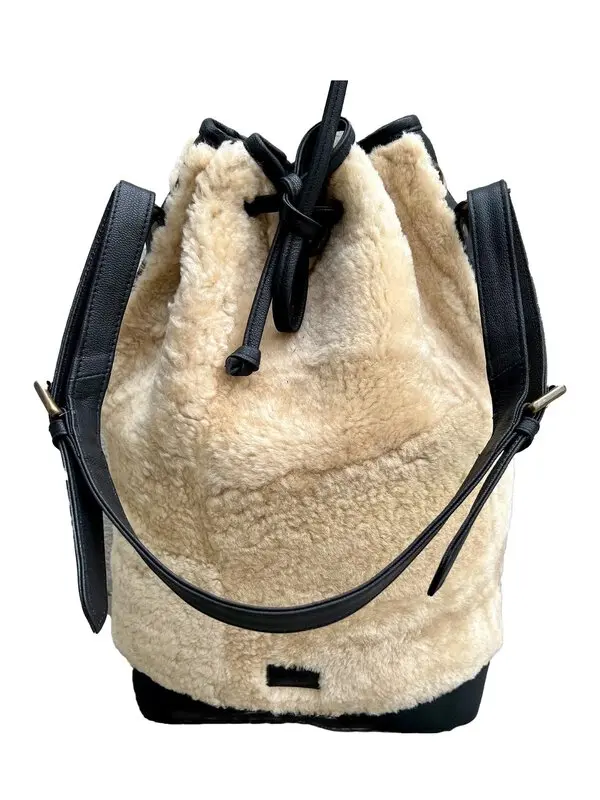 TIRILLM Lambskin Bucket Bag - Black