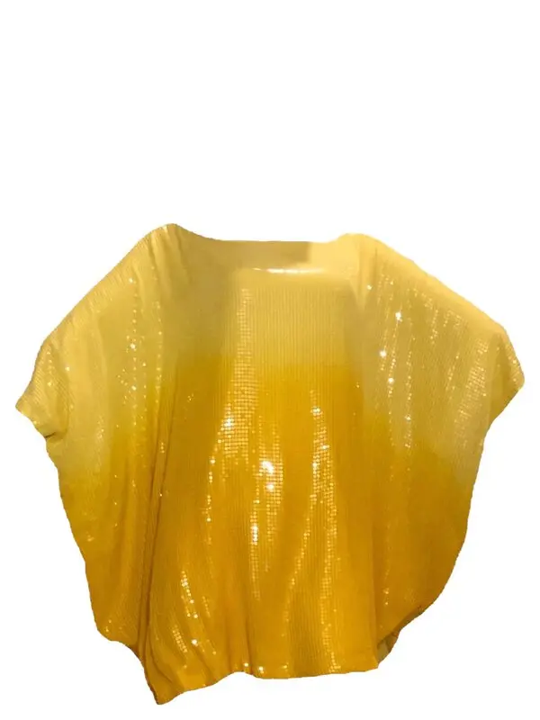 JULIA CLANCEY Madam Mini Sunshine Sequin Kaftan - Yellow