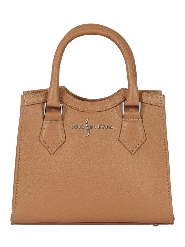 LUIS STEVEN Donna's Mini Pebble Leather Tote - Brown