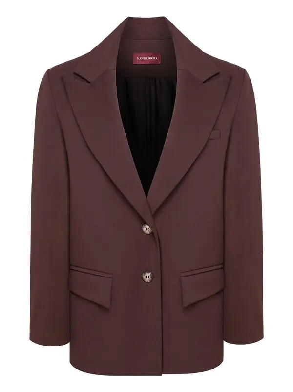 MANDRAGORA Oversized Blazer With Wide Lapels - Brown