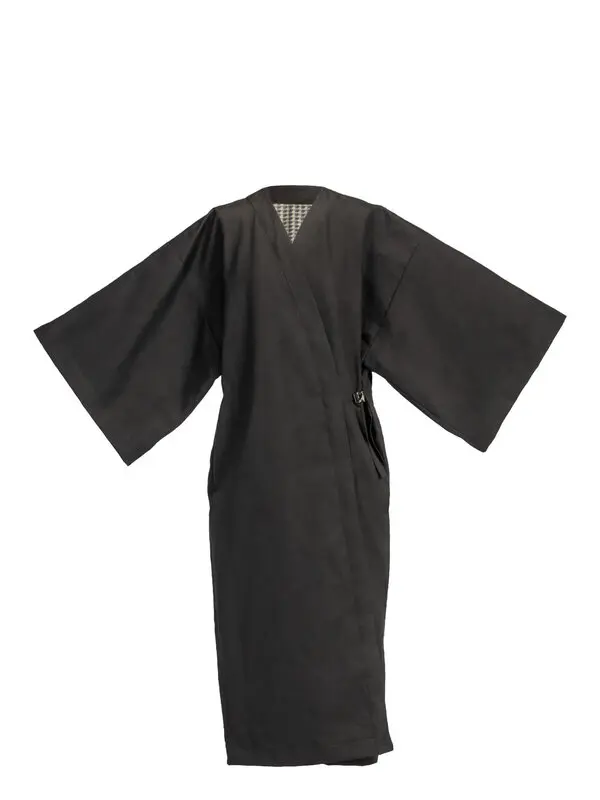 CEVA CU DICHIS Waterproof Kimono Coat With Buckle - Black